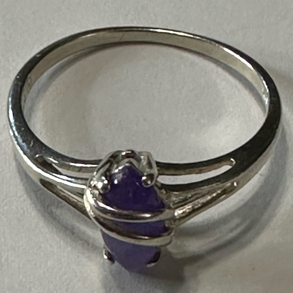Vintage Avon 925 Sterling Silver Lavender Jade Ring S… - Gem